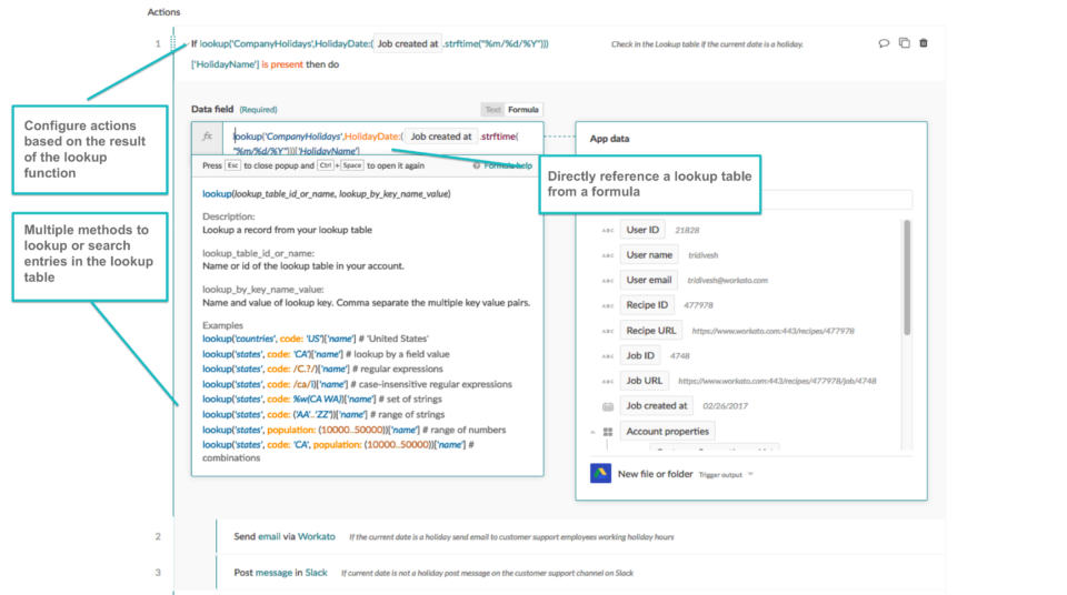 Faster access to custom data with lookup tables | Workato Product Hub