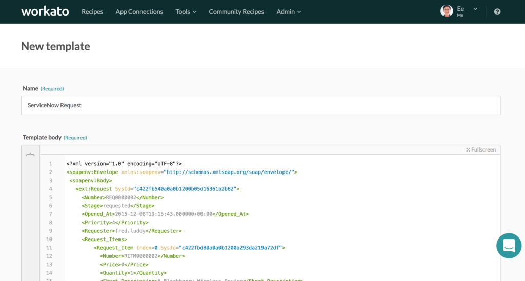 Message Templates for complex XML | Workato Product Hub