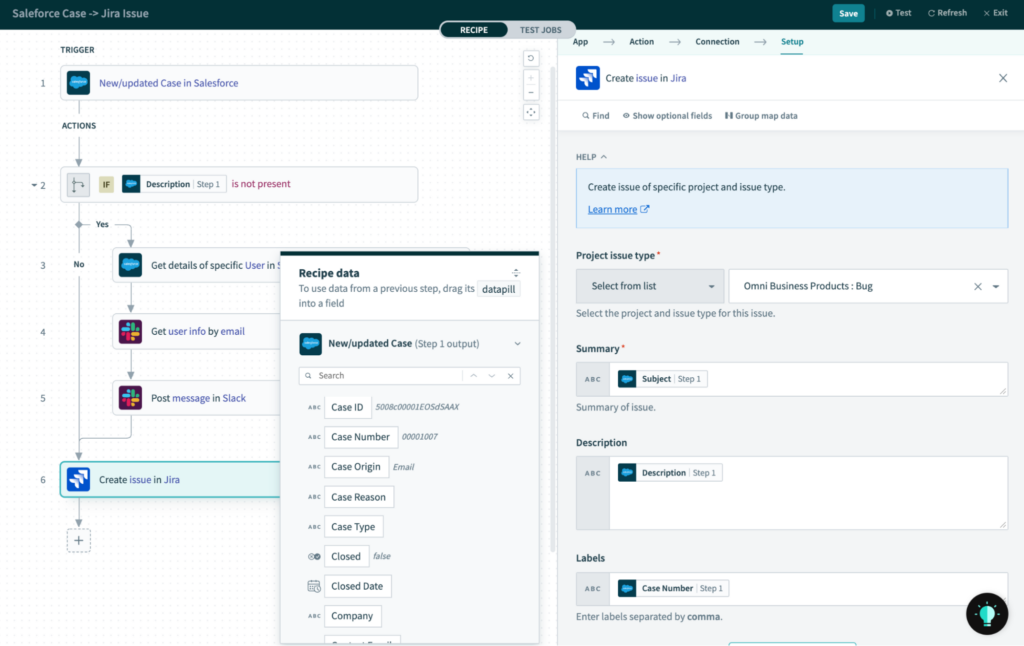 How to use IF and IF/ELSE conditions to control the flow of a recipe