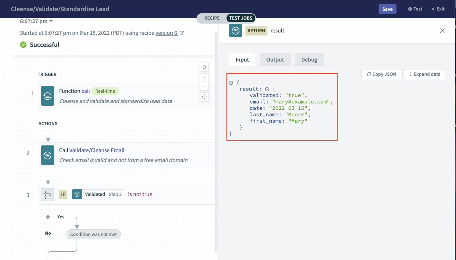 How to test recipe functions | Workato Product Hub