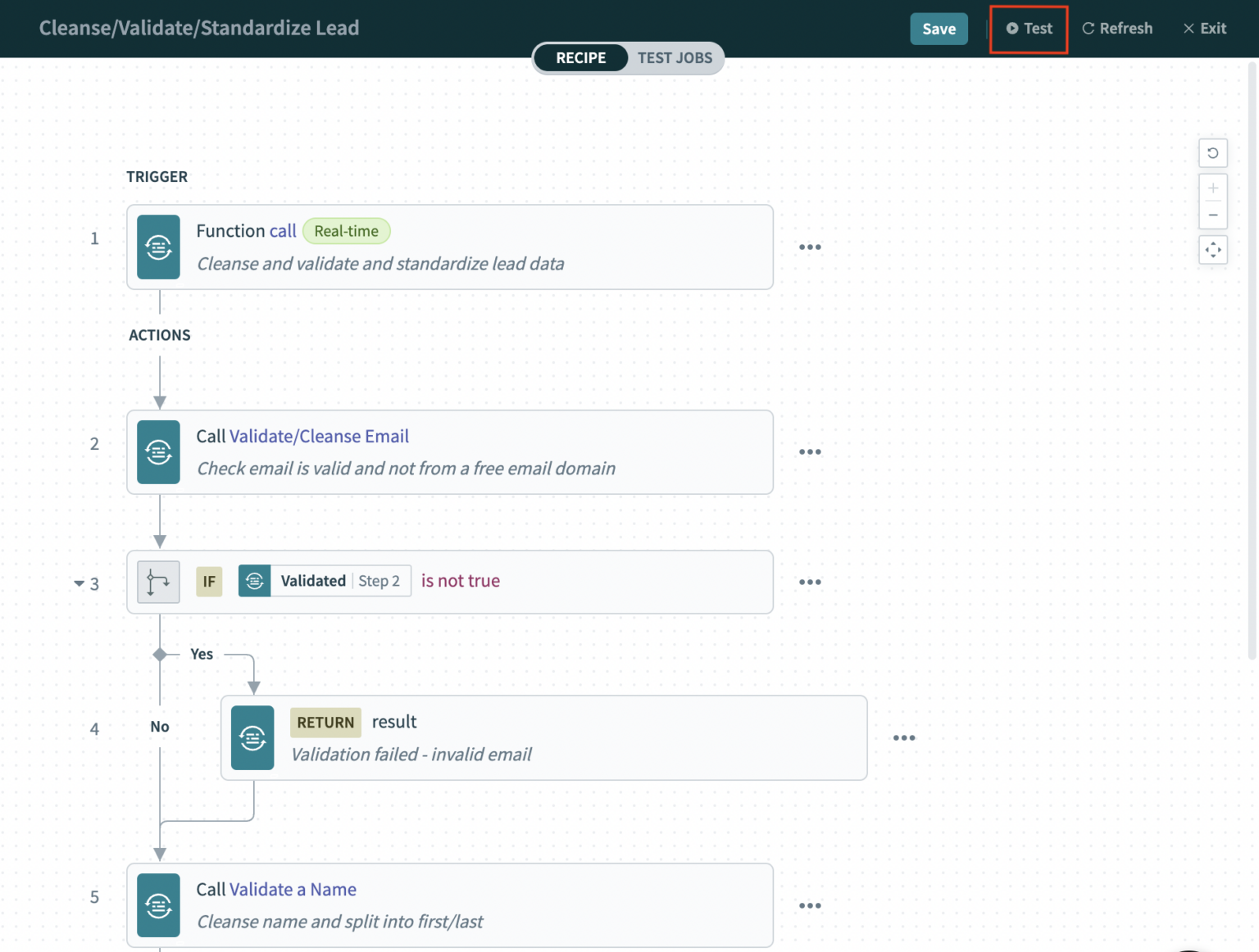 How to test recipe functions | Workato Product Hub
