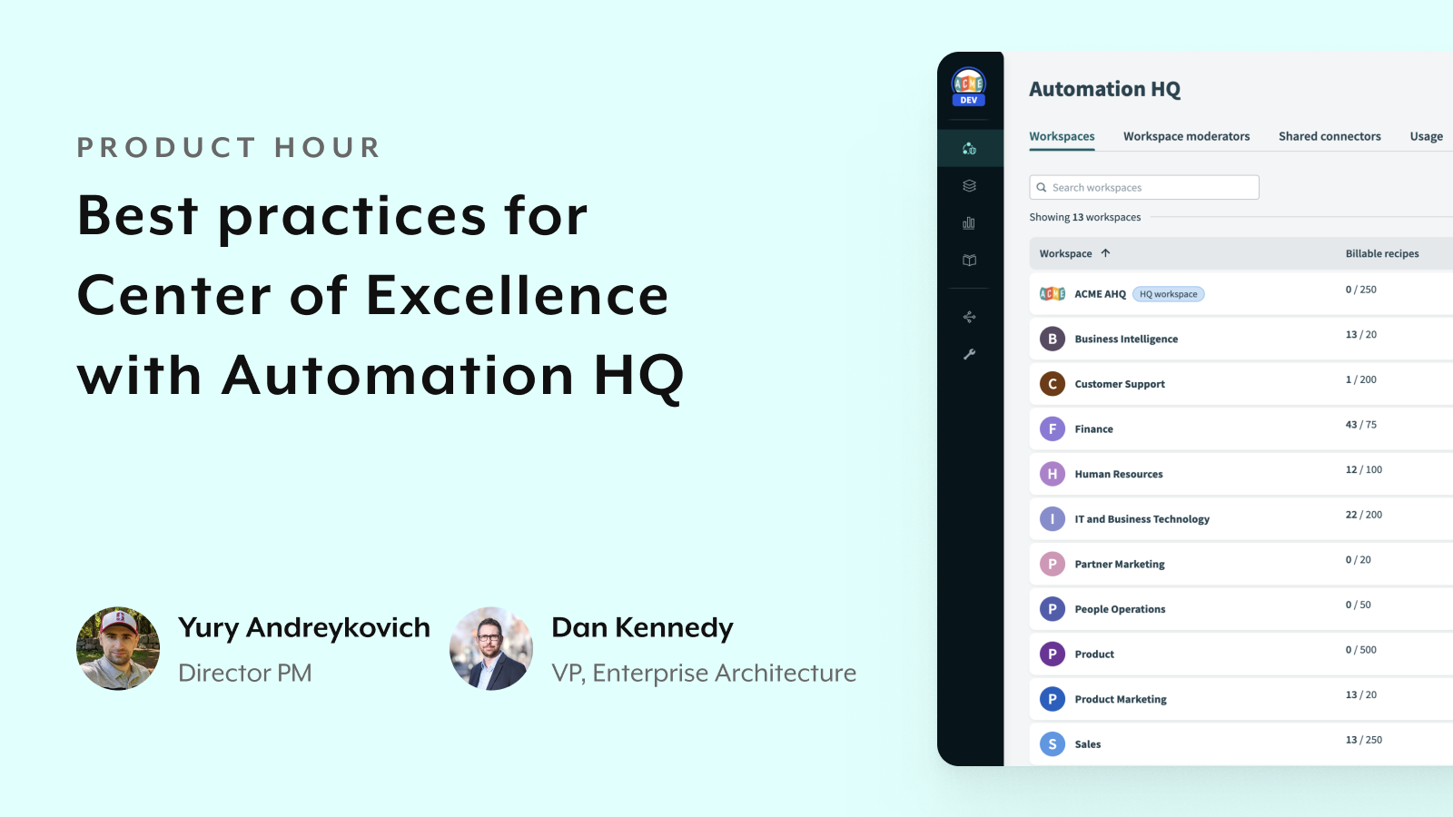Best practices for Center of Excellence with Automation HQ | Workato ...