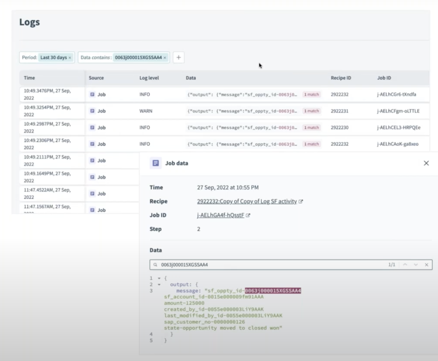 Workato Logging Service: Audit and troubleshoot batch processes faster