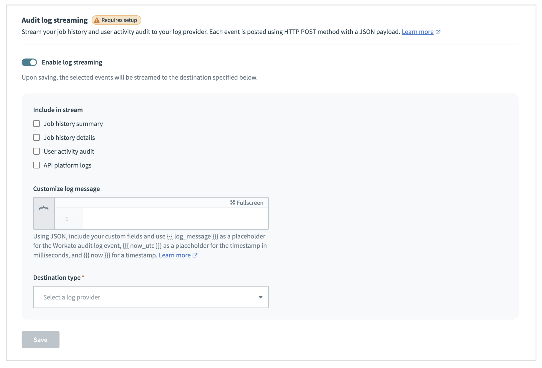 Activity audit log streaming: Track your team’s Workato activity with ...