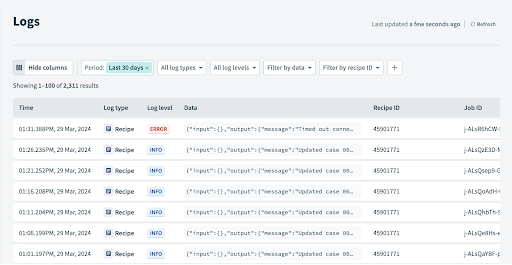 Expedite Auditing Testing And Troubleshooting With Logging Workato
