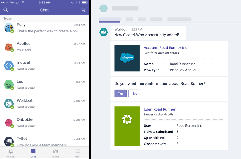 Microsoft Teams launched today and it comes with a side of bots